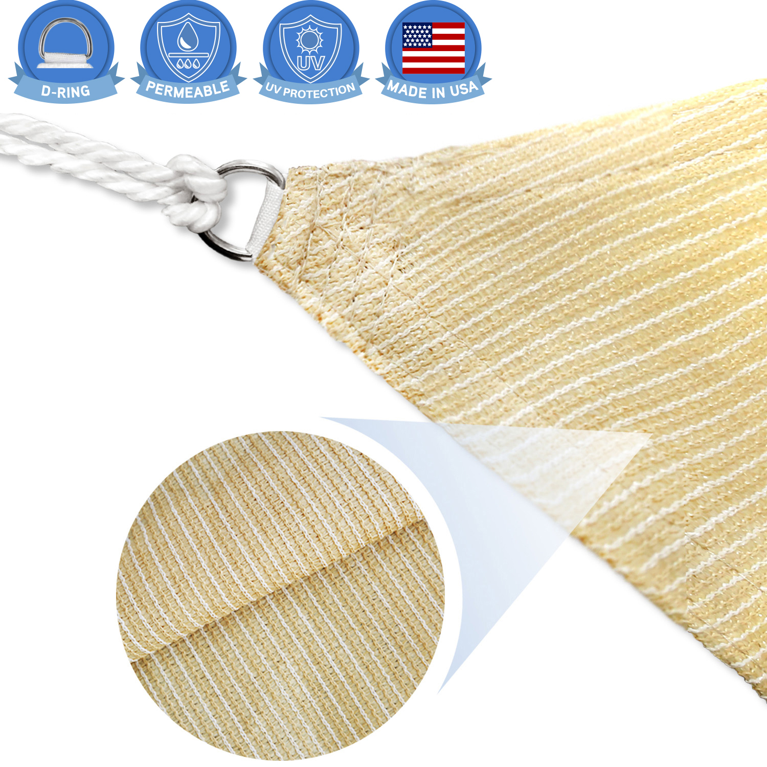 Breathable Shade Sail Sun Canopy Shelter Cover Outdoor Patio Garden ...